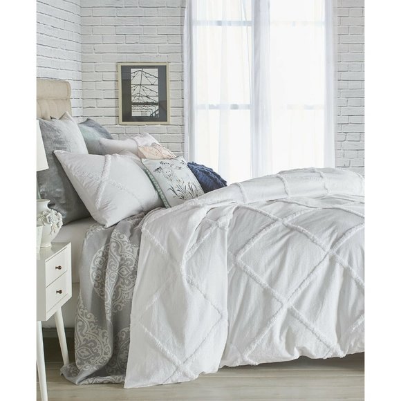 Peri Home | Bedding | Peri Home Chenille Lattice Full Queen Duvet Cover ...